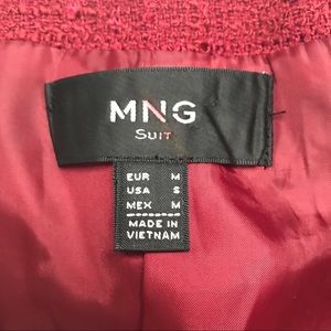 Mango | Jackets & Coats | Mango Tweed Deep Red Gold Blazer Jacket S ...